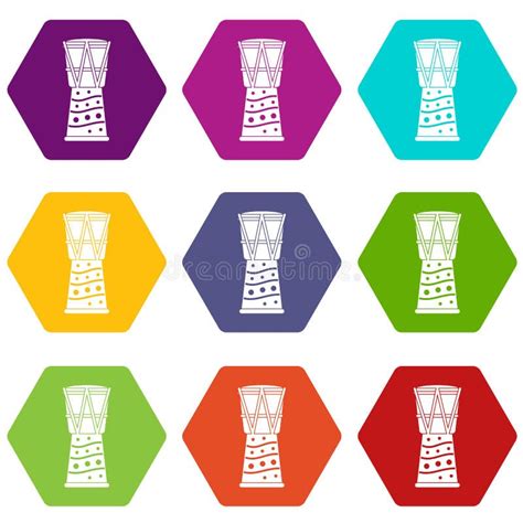 Hexahedron Determinado Del Color Del Icono De Tamtam Ilustración del