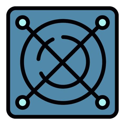 Premium Vector Fan Cpu Cooler Icon Outline Fan Cpu Cooler Vector Icon Color Flat Isolated