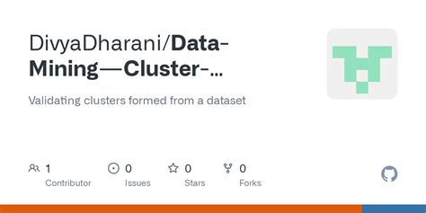 github divyadharani data mining cluster validation validating
