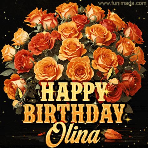 Beautiful Orange Roses Birthday  For Olina Download On