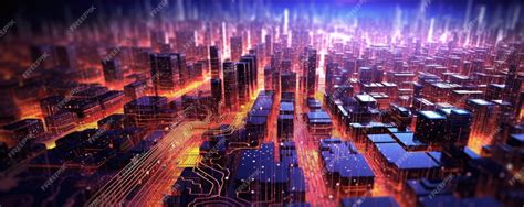 premium ai image futuristic digital circuit board with glowing
