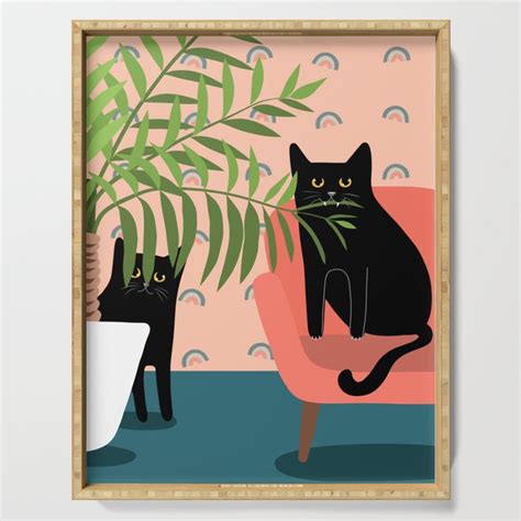 Home Décor Indoor Planters Vintage Black Cat Varnish For Plant Home And Living Pe