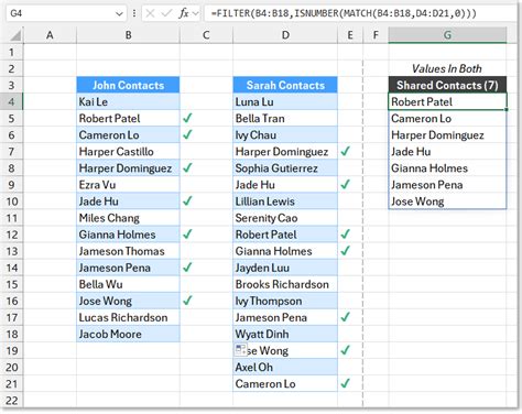 List Duplicates Or Missing Values By Comparing Two Columns In Excel