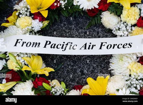 A Wreath Is Laid By Pacific Air Forces Commander Us Air Force Gen