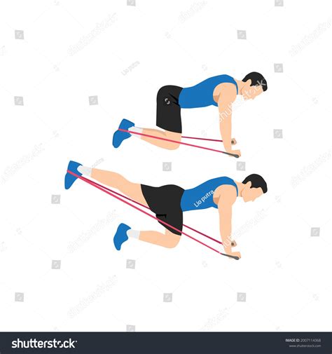 Man Doing Resistance Band Glute Kickbacks Stock Vector Royalty Free Shutterstock