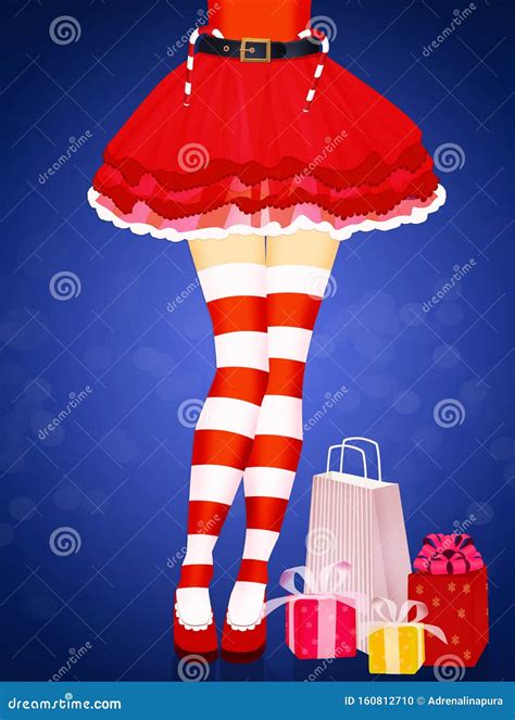 Woman Legs Striped Socks Stock Illustrations 205 Woman Legs Striped