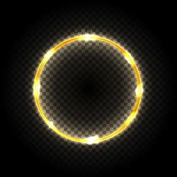 Abstract Shiny Golden Circle Frame With Space Vector Image