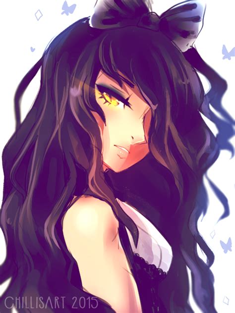 Safebooru 1girl Artist Name Bangs Bare Shoulders Black Bow Black