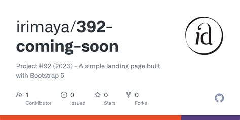 Github Irimaya392 Coming Soon Project 92 2023 A Simple Landing Page Built With Bootstrap 5