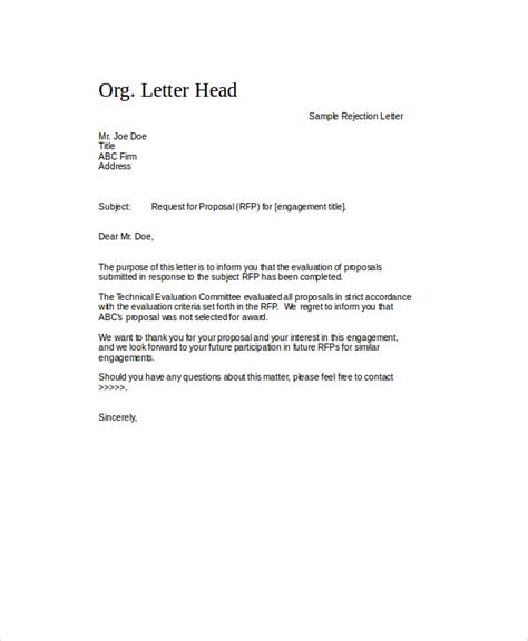 Free 11 Sample Proposal Rejection Letter Templates In Ms Word Pdf