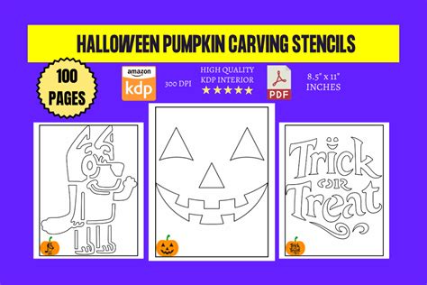 Halloween Pumpkin Carving Stencils Graphic By Kdp Interiors Market
