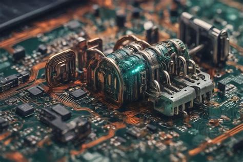 Premium Photo Secure Connection Or Cybersecurity Service Concept Of Compute Motherboard