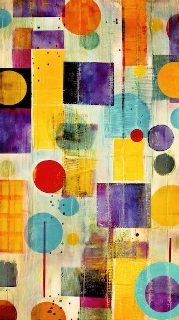 Premium Ai Image Abstract Expressionist Image Squares Circles
