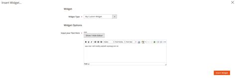 Custom Widget With Wysiwyg Problem On Insert Widget Via Pages Or Blocks