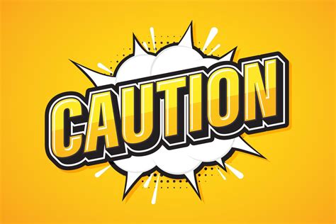 Caution Font Expression Pop Art Comic Speech Bubble Vector