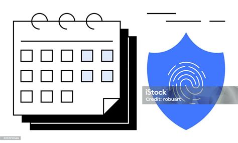 Vetores De Calendário Com Escudo De Segurança Que Simboliza