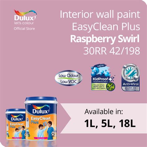 Dulux Easyclean Plus Raspberry Swirl 30rr 42198 Anti Viral