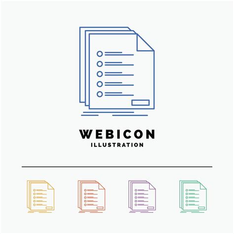 check filing list listing registration 5 color line web icon