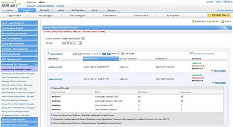 使用所有gpo更改的新值和旧值进行实时组策略对象审核和报表