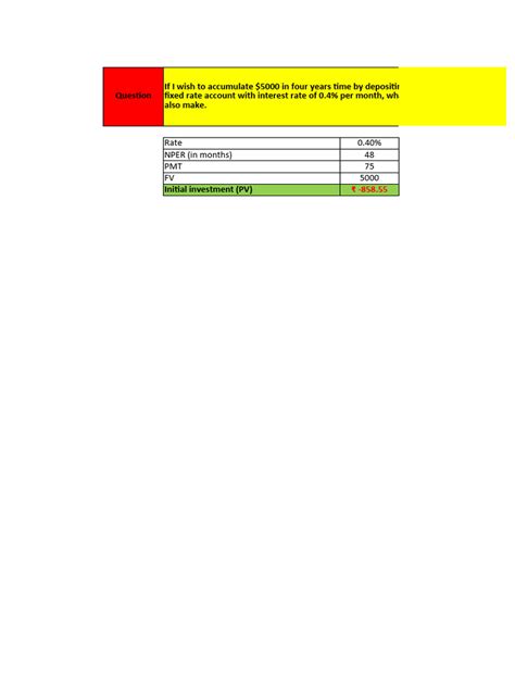 Use Of Pv Fv Pmt And Nper Functions Pdf