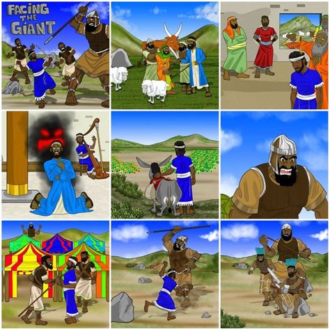 David And Goliath Story Illustrations For Sunday And Sabbath School