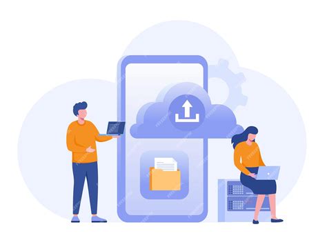 Premium Vector Upload File To Cloud System File Document Office Gadget Technology Database