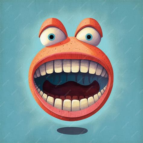 Premium Photo Cartoon Illustration Of A Mouth With A Wide Open Mouth