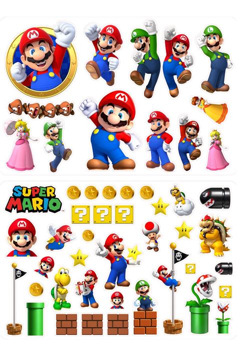 Ceres Studio Super Mario Sticker 1cm Ile 5cm Arası 2 Sayfa 50 Adet