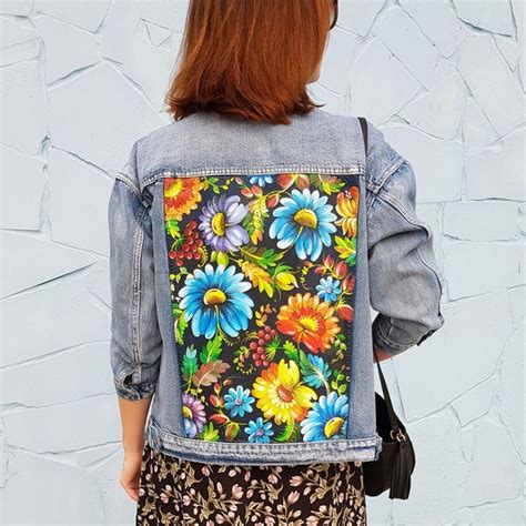 Hand Painted Denim Etsy