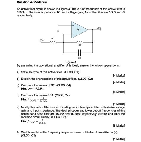 Solved An Active Filter Circuit Is Shown In Figure The Chegg