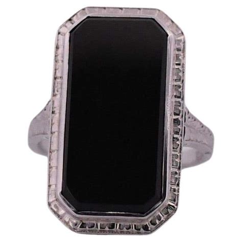Victorian Revival Black Onyx Intaglio Mid Century 14k Gold Locket For