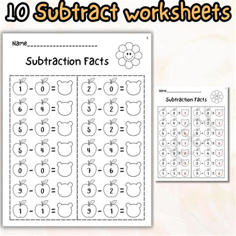 Printable Subtraction Facts 0 20 Worksheets Subtraction Worksheets
