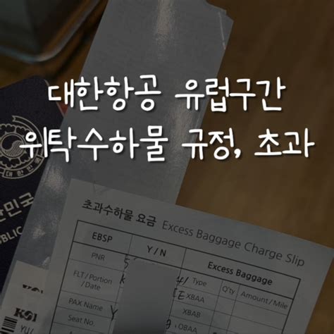 대한항공 유럽 위탁수화물 규정 무게 개수 초과수하물 네이버 블로그