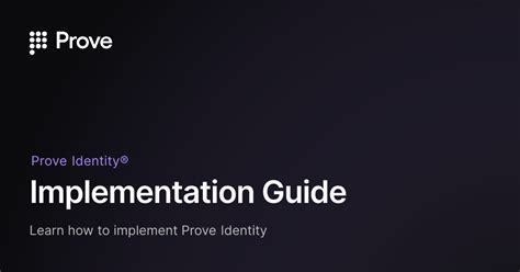 Implementation Guide Prove