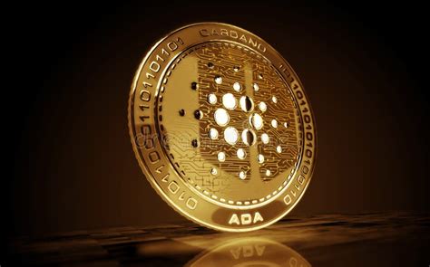 Cardano Ada Cryptocurrency Golden Coin 3d Illustration Editorial Photo