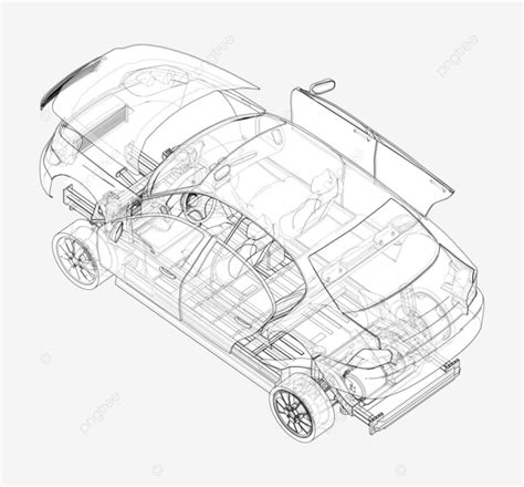 Assembling Electric Car Vector Modern Car Sketch Vector Modern Car Sketch Png And Vector With