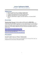 Lab 1 Linux Software RAID 1 Docx Linux Software RAID IT Program CMPH 308 Lab Assignment