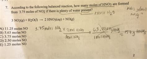 Solved 7 According To The Following Balanced Reaction How