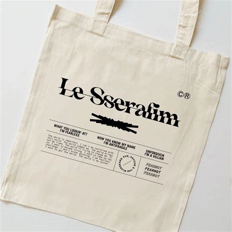 Le Sserafim Tote Bag Canvas Reusable Lesserafim Unforgiven Fearless