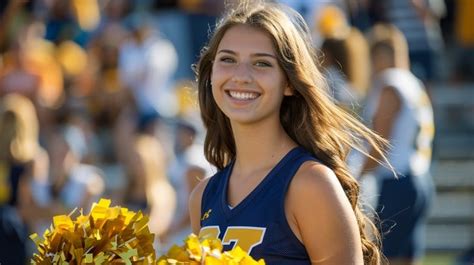 Free Cheerful Cheerleader Smiling Image Cheerleader Smiling Pom