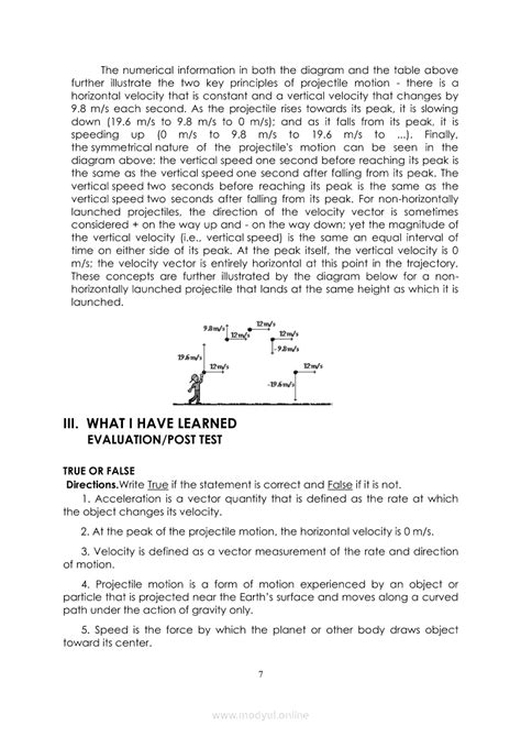 Describing Projectile Motion For Science Grade 9 Quarter 4 Week 1