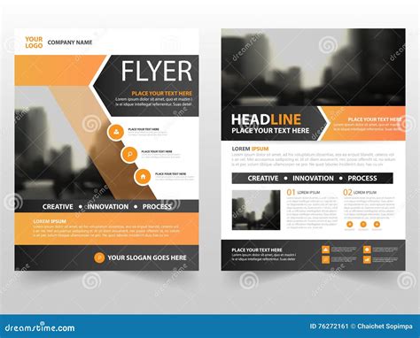 Orange Black Business Brochure Leaflet Flyer Annual Report Template