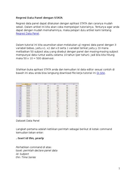 Regresi Data Panel Dengan Stata Pdf