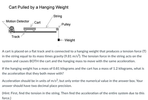 solved cart pulled by a hanging weight string motion