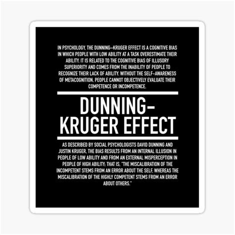 Dunning Kruger Effect Defined Sticker For Sale By Hiddenverb Redbubble