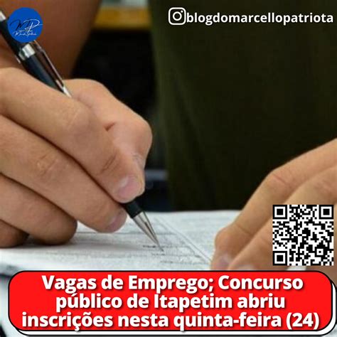Estão Abertas As Inscrições Para O Concurso Público De Itapetim Blog