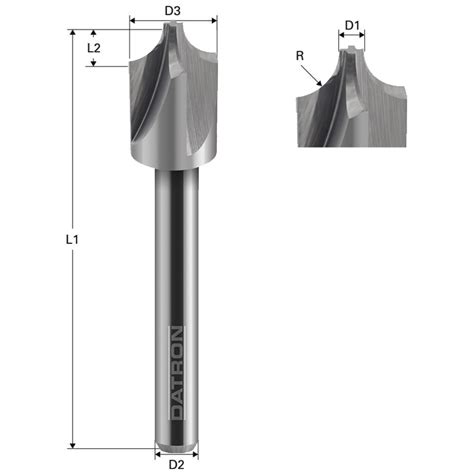 External Radius End Mill Datron Cnc Milling Tools