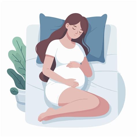 Pregnant Woman Sleeping Vector Premium Ai Generated Vector