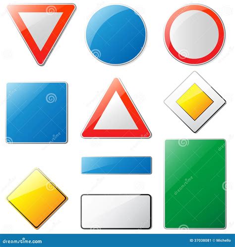 Ten Empty Traffic Signs Stock Vector Illustration Of Element 37038081