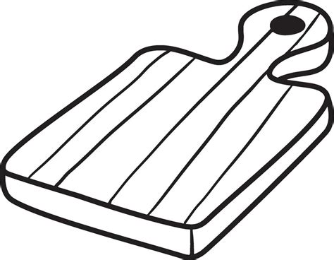 Chopping Board Kitchenware Cartoon Doodle Kawaii Anime Coloring Page